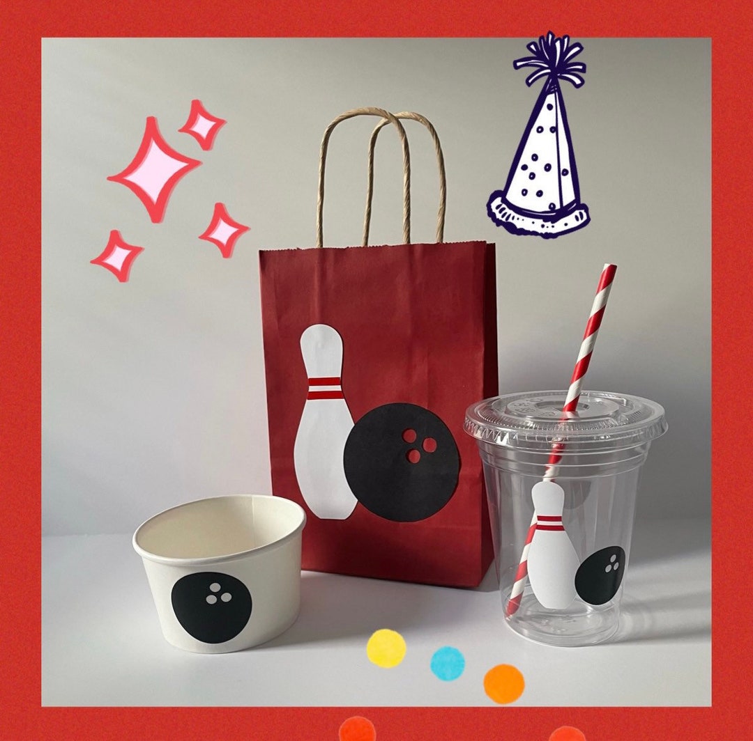 Bowling Party Cups, Bowls, Bags. Birthday Party Favors Bowl Ball Pin ...