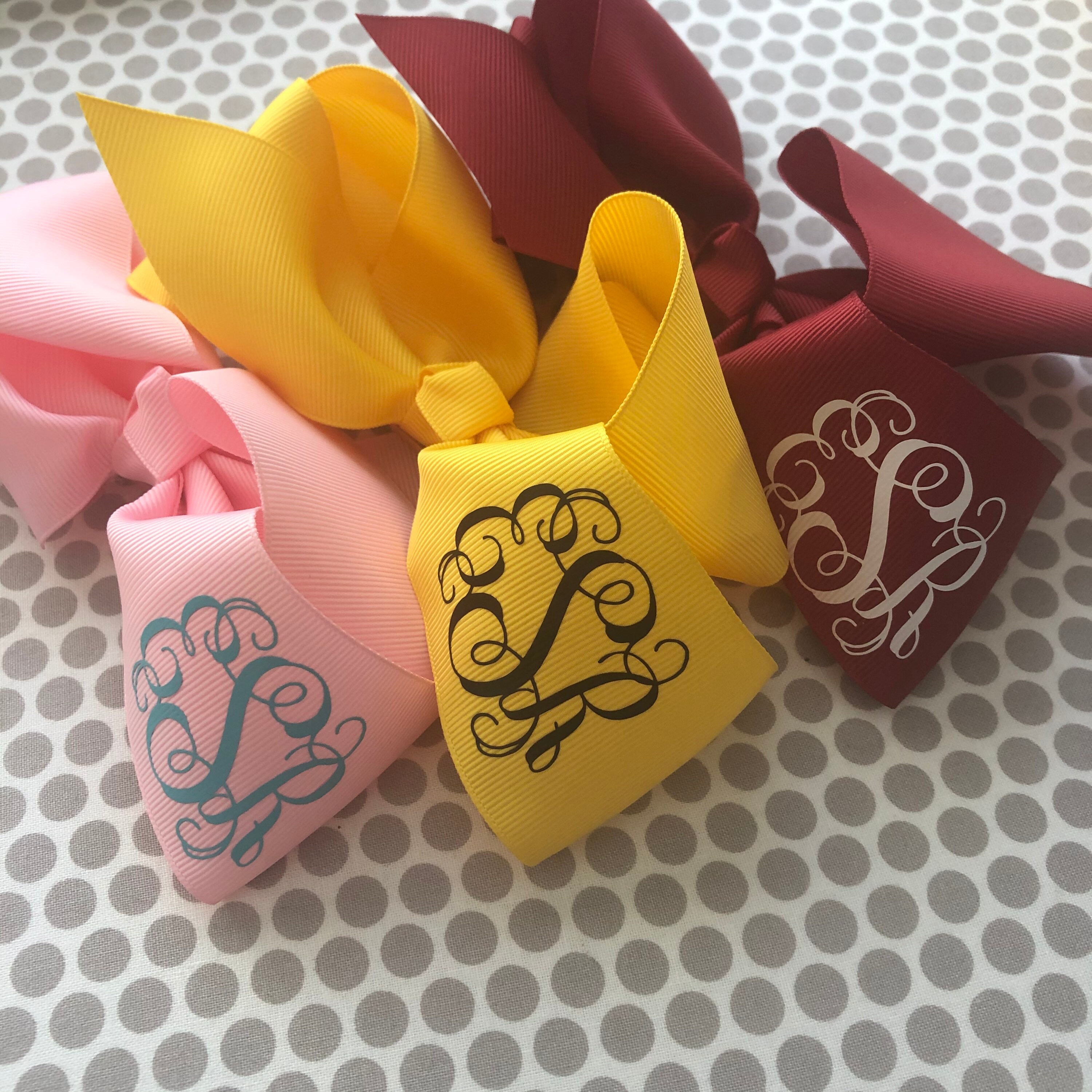 Monogram Personalized Hairbow Hair Bow Big Large Boutique M2M Jumbo 6 ...