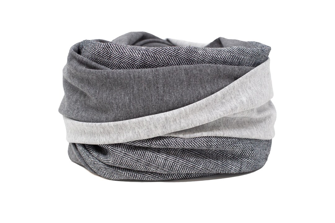Herringbone Snood, Men's Snood, Women's Snood, Men's Snood, Gray Snood ...