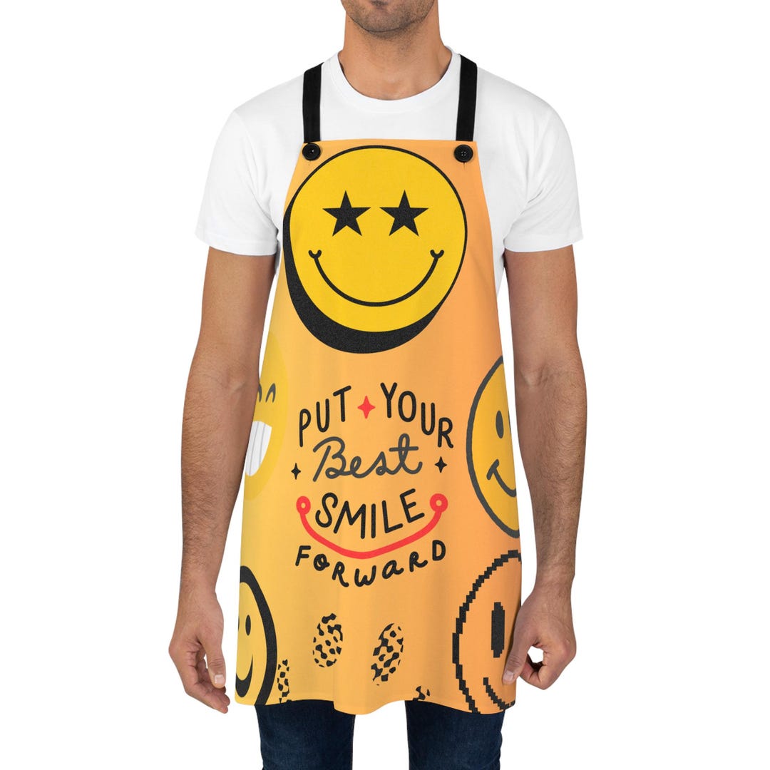 Smiley Face Pattern Apron | Put Your Best Smile Forward, Happy Emoji ...