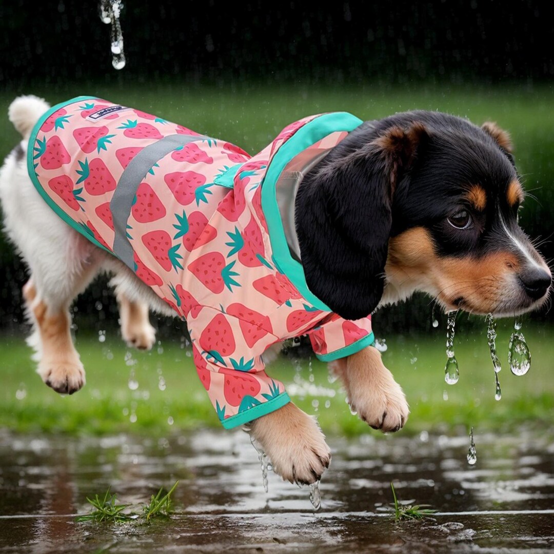 Dog Rain Coat Waterproof Jacket: Reflective, Lightweight Puppy Clothes ...