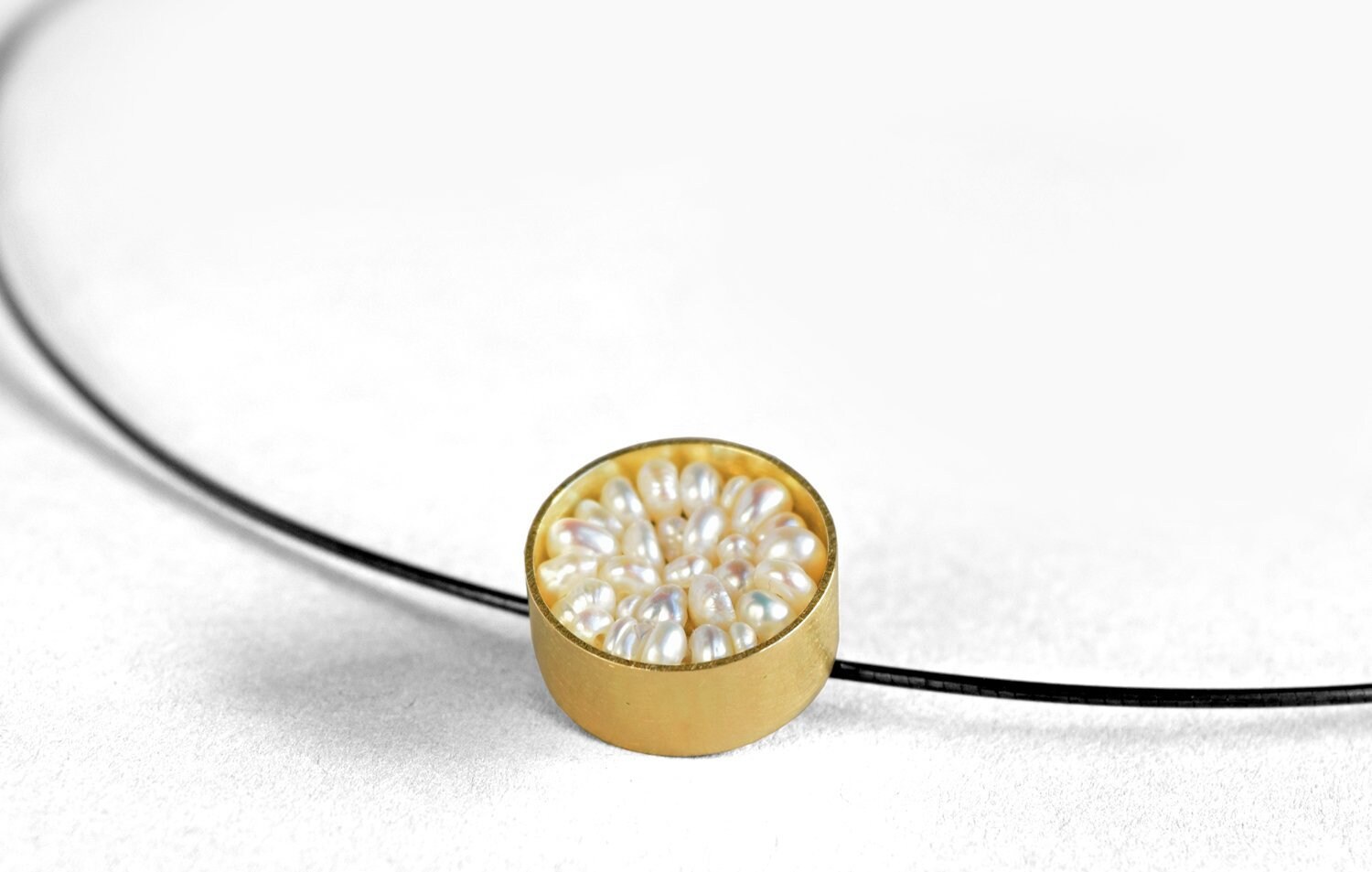 Seed Pod Necklace - 18K Seed Pearl Pendant - Wedding Necklace - Pearl ...