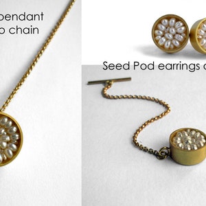 Seed Pod Necklace - 18K Seed Pearl Pendant - Wedding Necklace - Pearl ...