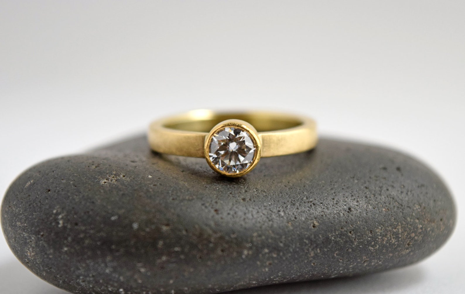 18K Gold Diamond Ring .50 Ct. Diamond Wedding Ring Eco - Etsy