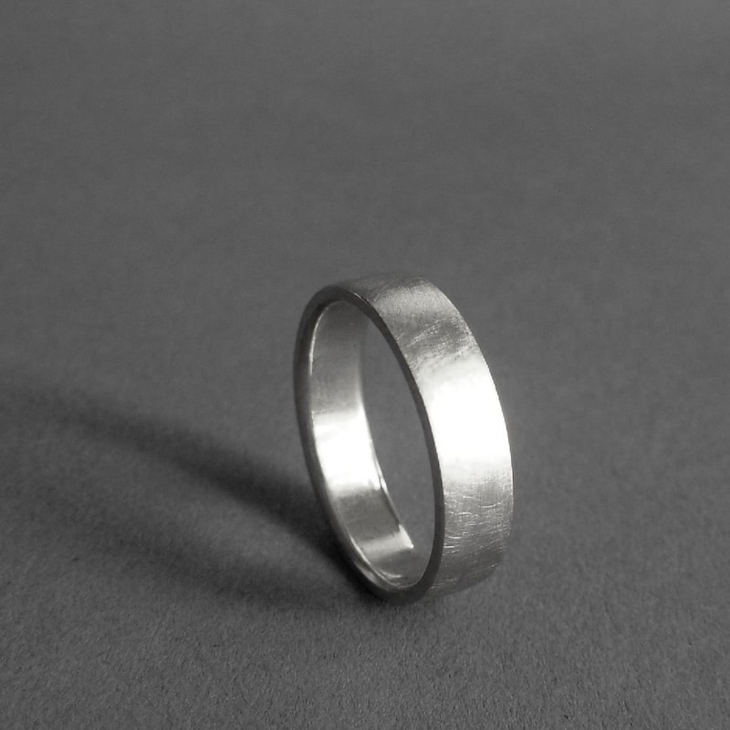 Brushed Silver Ring - Etsy