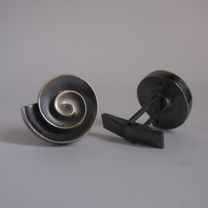 Scroll Cuff Links - Oxidized Sterling Silver Cuff Links - Cello Violin ...