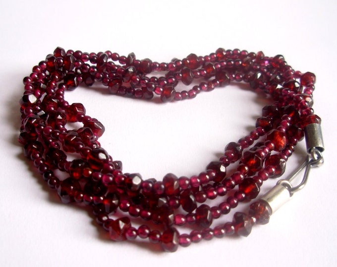 Garnet Silver Opera Necklace - Etsy