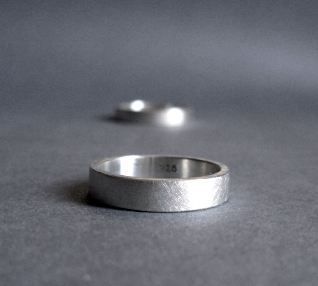 Sterling Silver Ring Matte Brushed Finish 4 Mm Wide 3 Mm Wide - Etsy