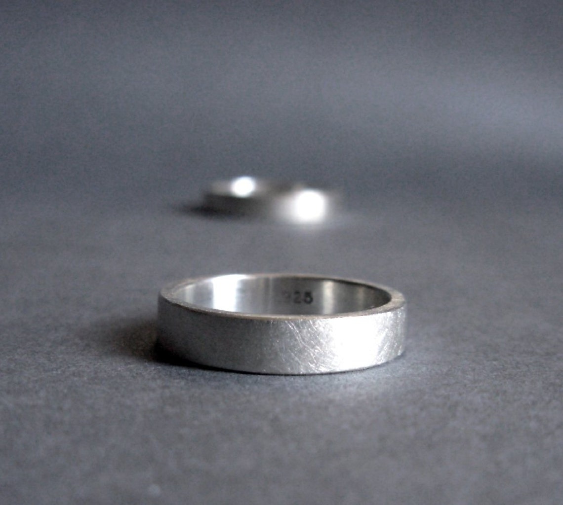 Sterling Silver Ring Matte Brushed Finish 4 Mm Wide 3 Mm - Etsy