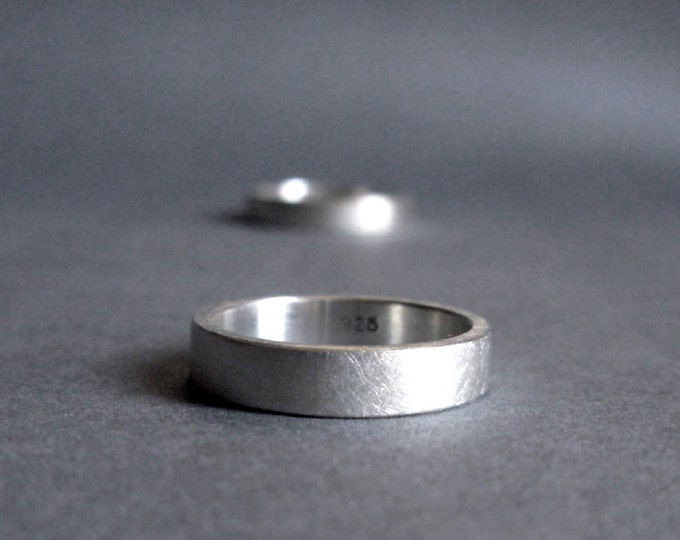 Wedding Band Set Matte 2mm & 5mm Round Matte Rings. Modern Contemporary ...