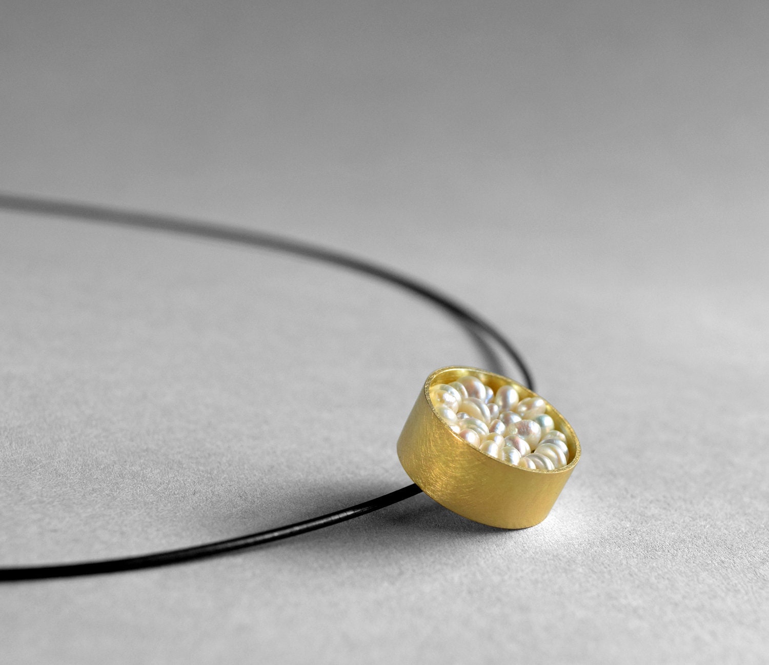 Seed Pod Necklace - 18K Seed Pearl Pendant - Wedding Necklace - Pearl ...