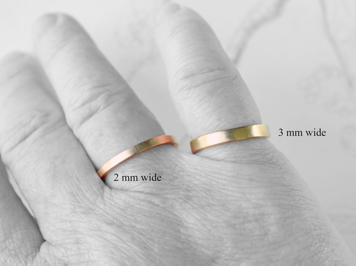 18K Gold Ring 2mm Gold Wedding Band Made to Order 18K - Etsy