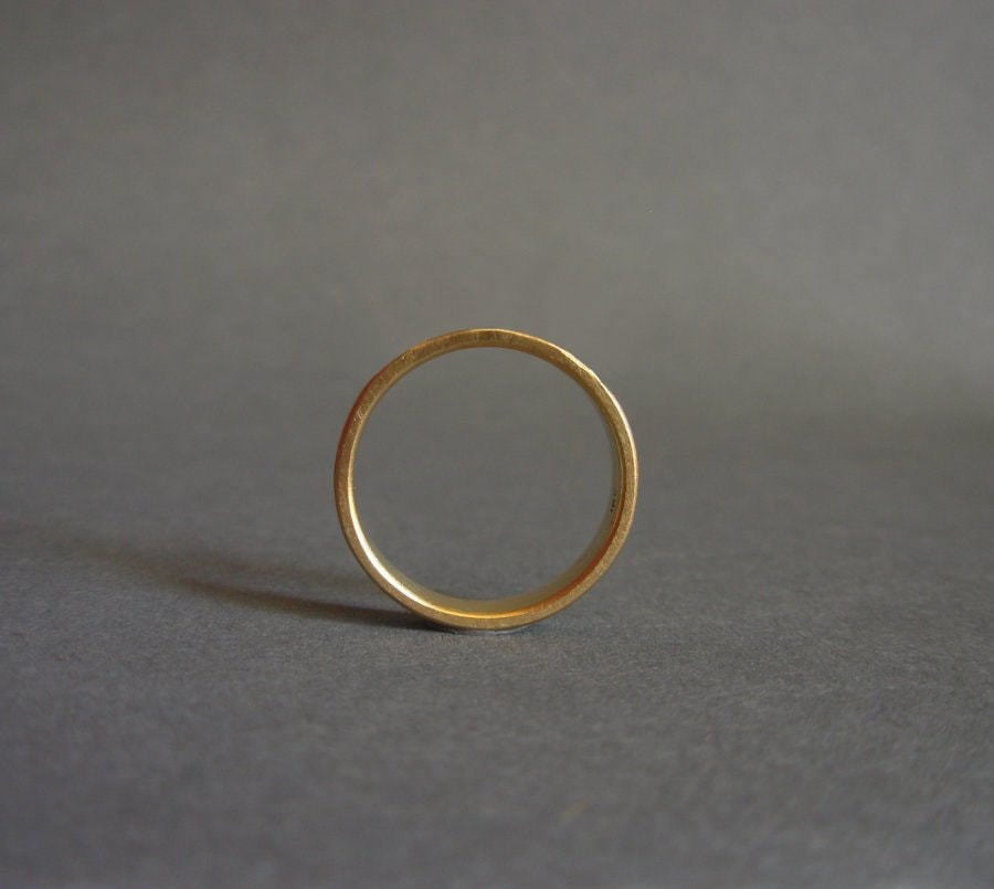 18K Gold Ring 4mm Gold Wedding Band Made to Order in Your | Etsy