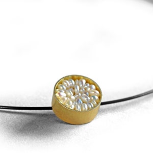 Seed Pod Necklace - 18K Seed Pearl Pendant - Wedding Necklace - Pearl ...