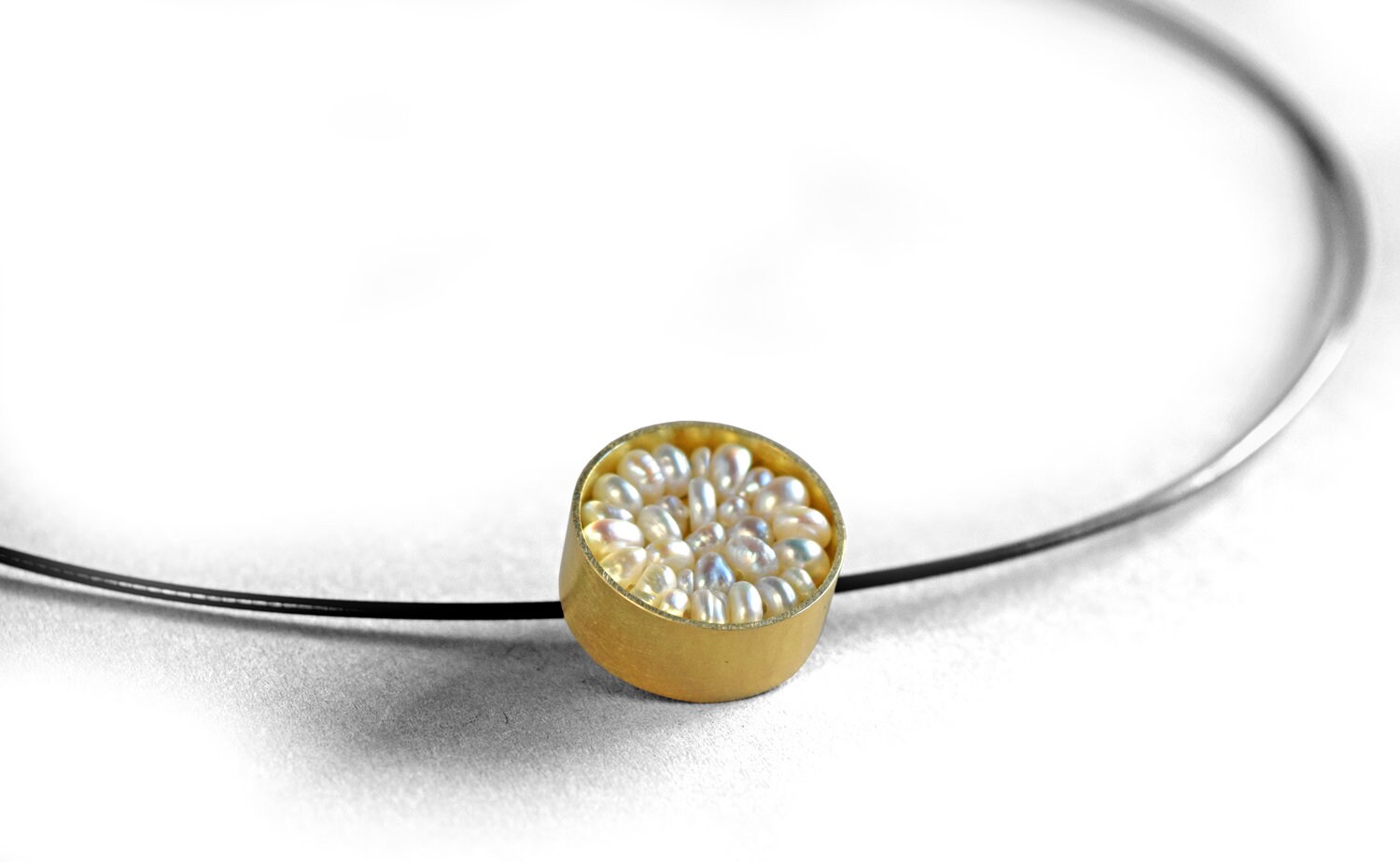 Seed Pod Necklace - 18K Seed Pearl Pendant - Wedding Necklace - Pearl ...