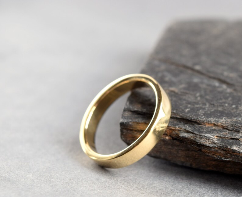 18K Gold Ring 4mm Gold Wedding Band Made to Order in Your - Etsy