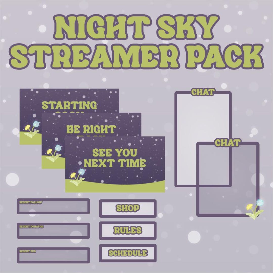 Night Sky | Animated Stream Overlay Pack - Etsy