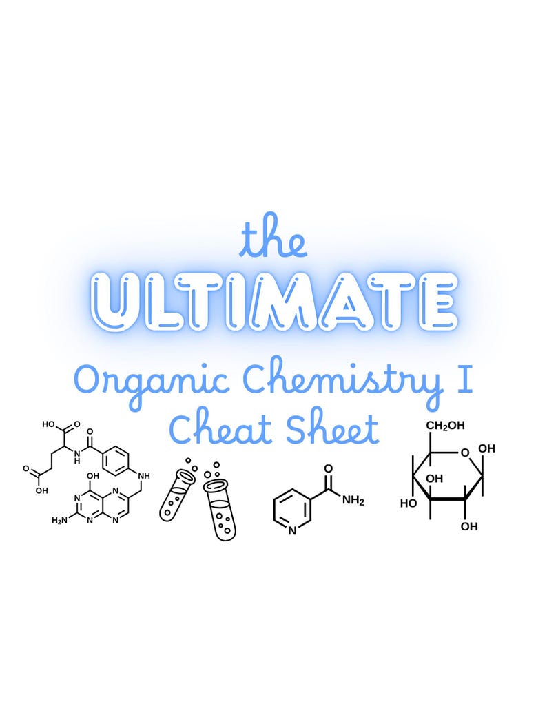 Organic Chemistry I ULTIMATE Reagent Cheat Sheet - Etsy