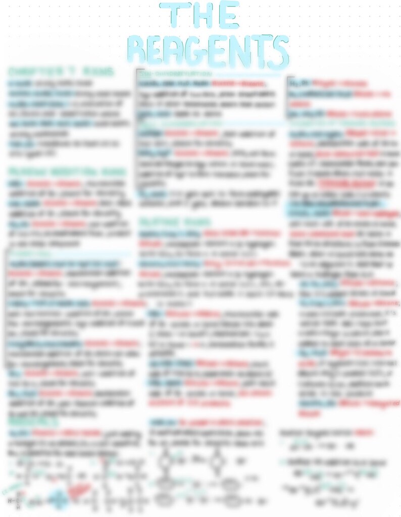 Organic Chemistry I ULTIMATE Reagent Cheat Sheet - Etsy