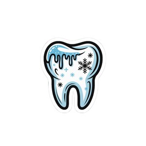 Winter Tooth Sticker | Fun & Bright Dental Kiss-cut Stickers for ...