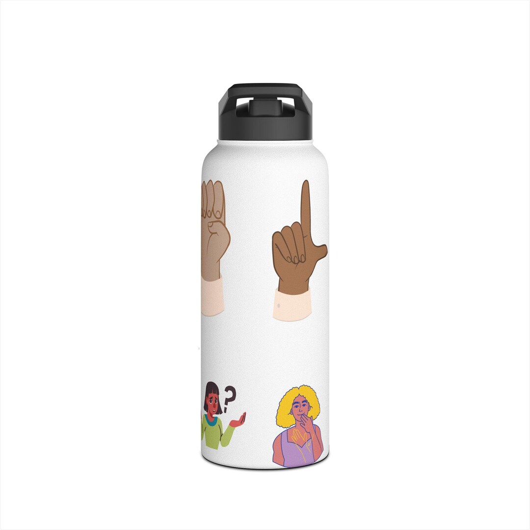 ASL Themed Stainless Steel Water Bottle - Motivational & Trendy ...