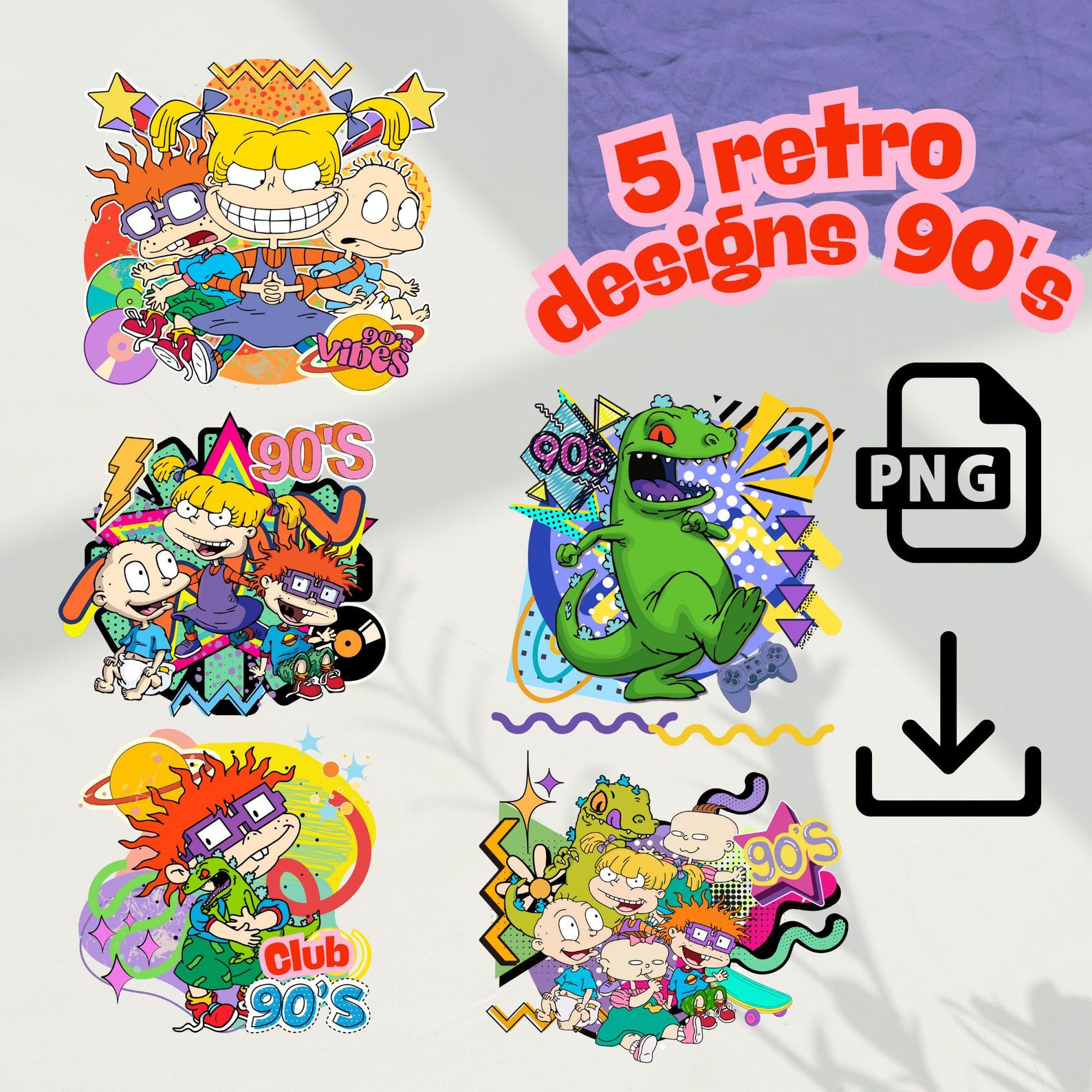 Retro Kids PNG Pack | 90s Style Vintage Pop Design | Digital Nostalgia ...