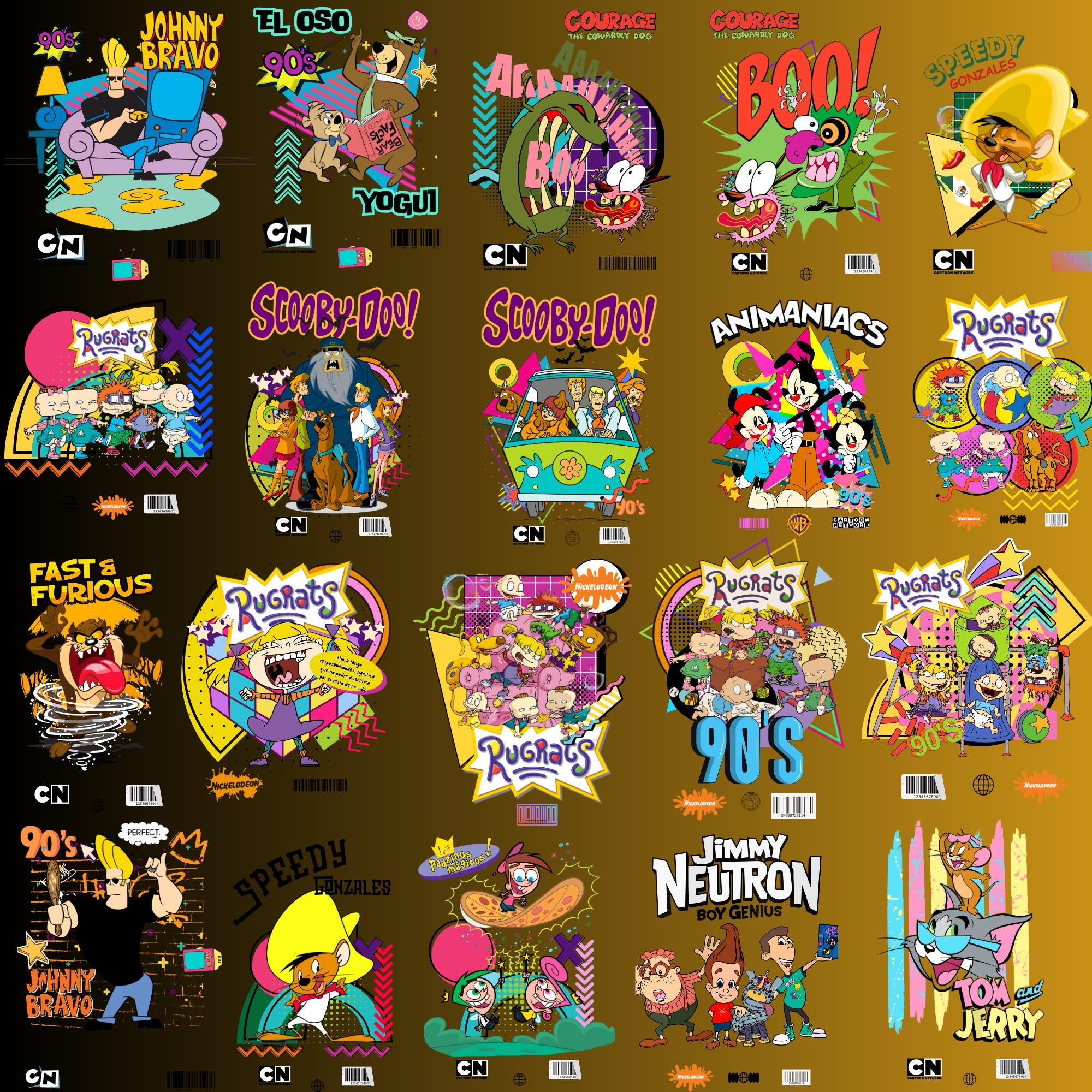 Designs Cartoons 90s! Bundle X78 of Iconic 90s Cartoons! Classic TV ...