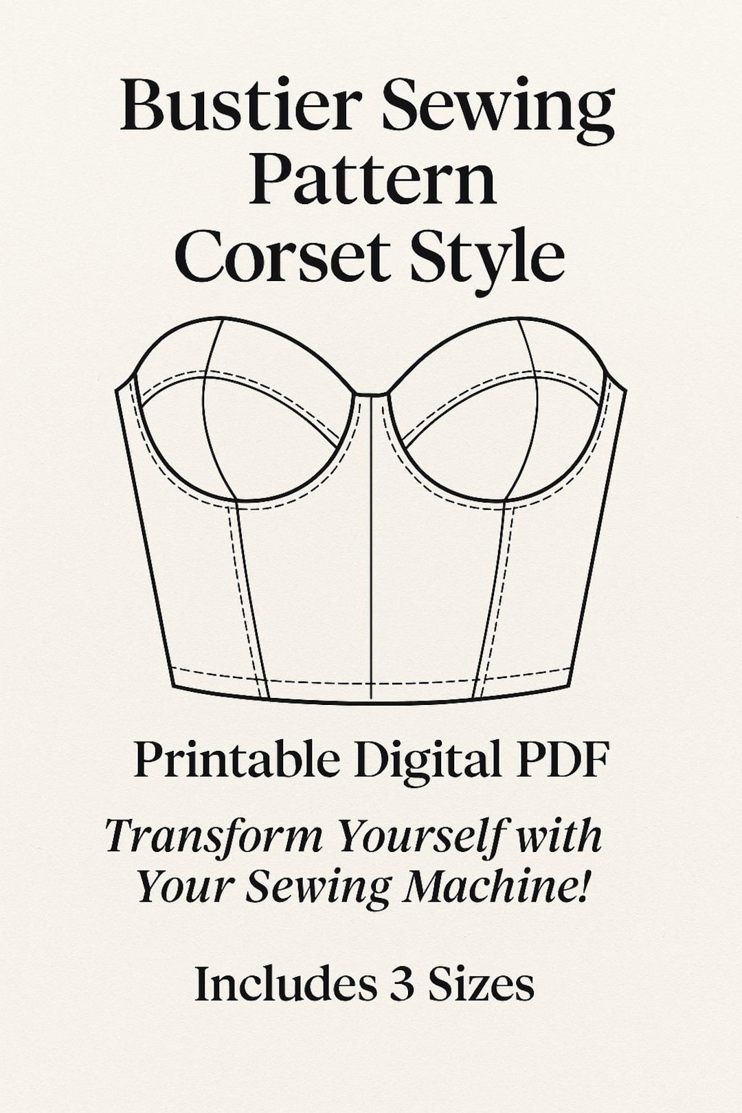 Bustier Sewing Pattern Corset Style | Printable Digital PDF – Transform ...