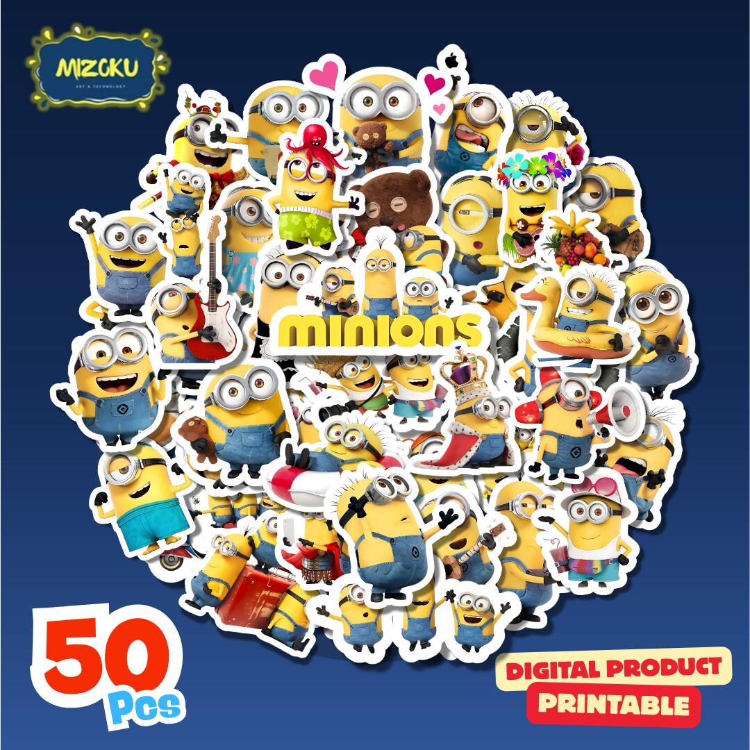 Minions Stickers: Printable PNG Sticker Pack for Silhouette Studio ...