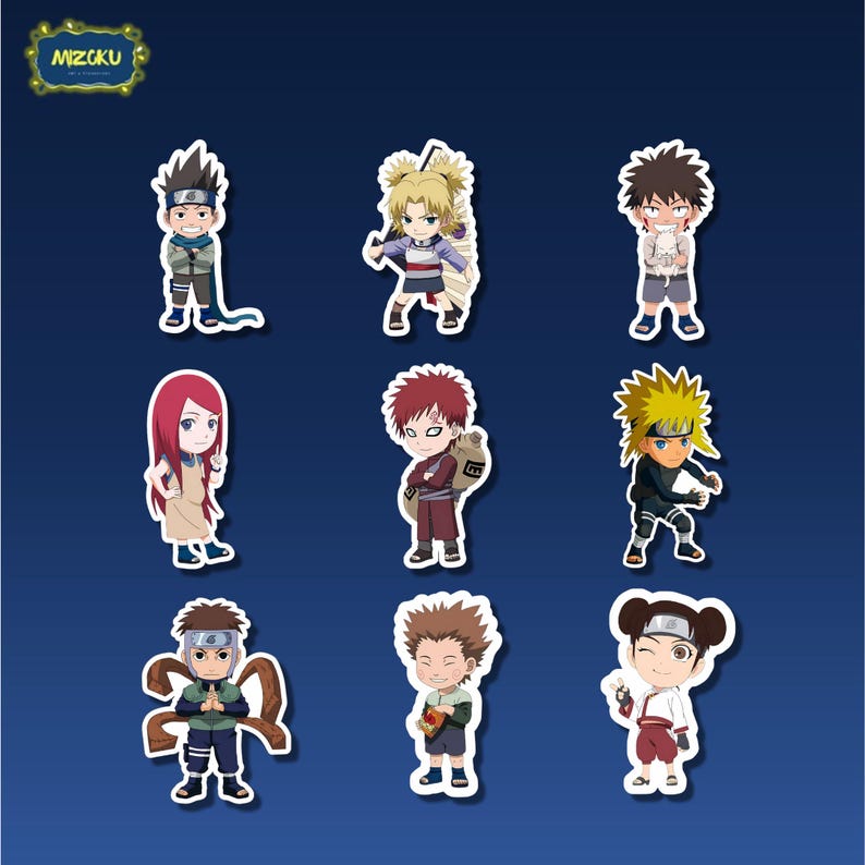 Naruto Chibi Stickers: Printable PNG Sticker Pack for Silhouette Studio ...