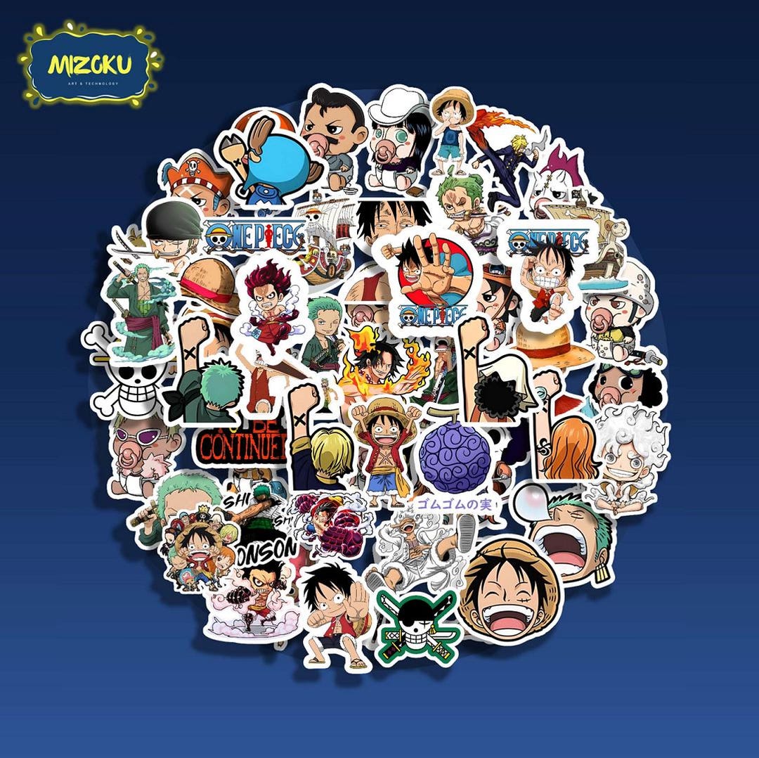 60 Sticker Pack Anime Manga One Piece Printable Set Bundle Clipart ...