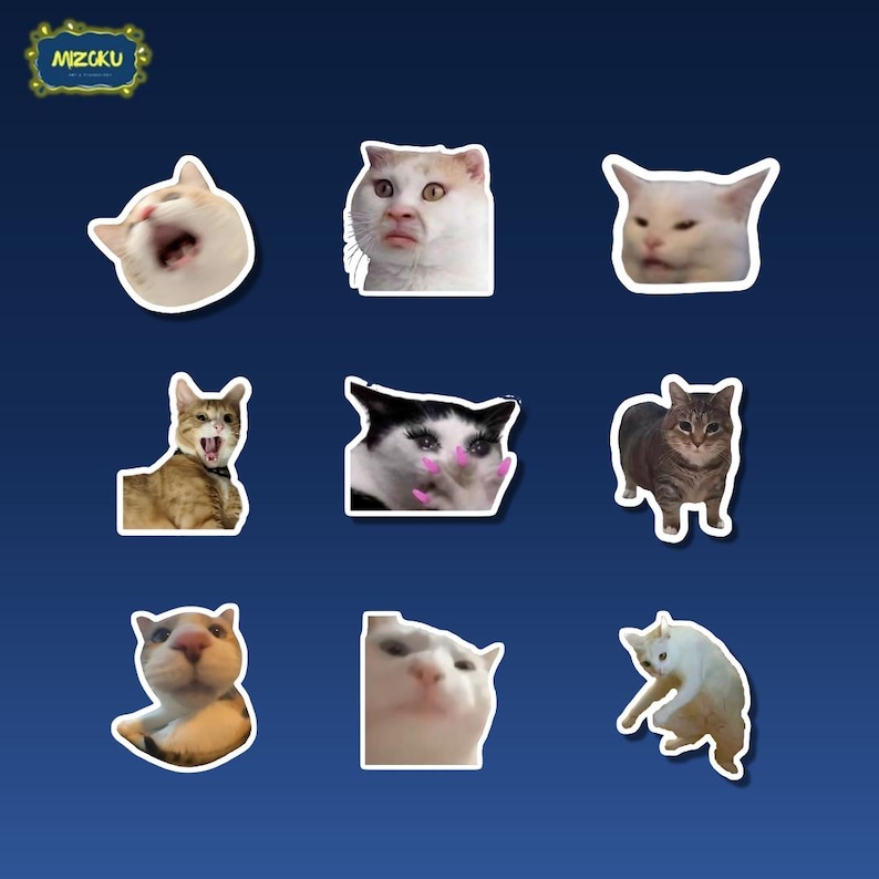 Funny Cat Meme Stickers: Printable PNG Sticker for Silhouette Studio ...