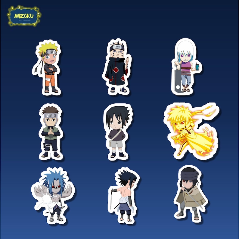 Naruto Chibi Stickers: Printable PNG Sticker Pack for Silhouette Studio ...