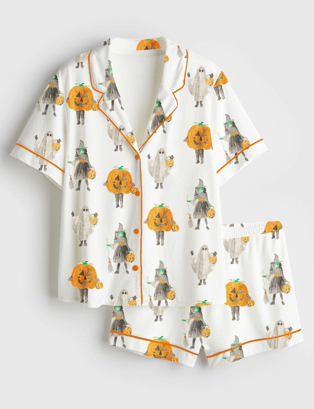 Women’s Pajama Witchy Halloween Spooky Pumpkin, Aesthetics Witchy ...