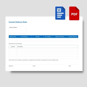 Editable Delivery Note Template | Fillable Dispatch Form PDF & Word ...