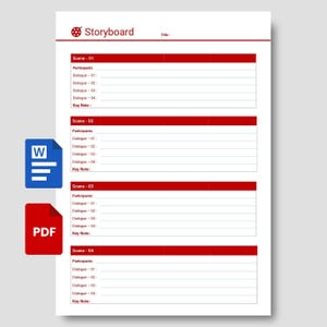Editable Storyboard Template | Film & Animation Script Planner ...