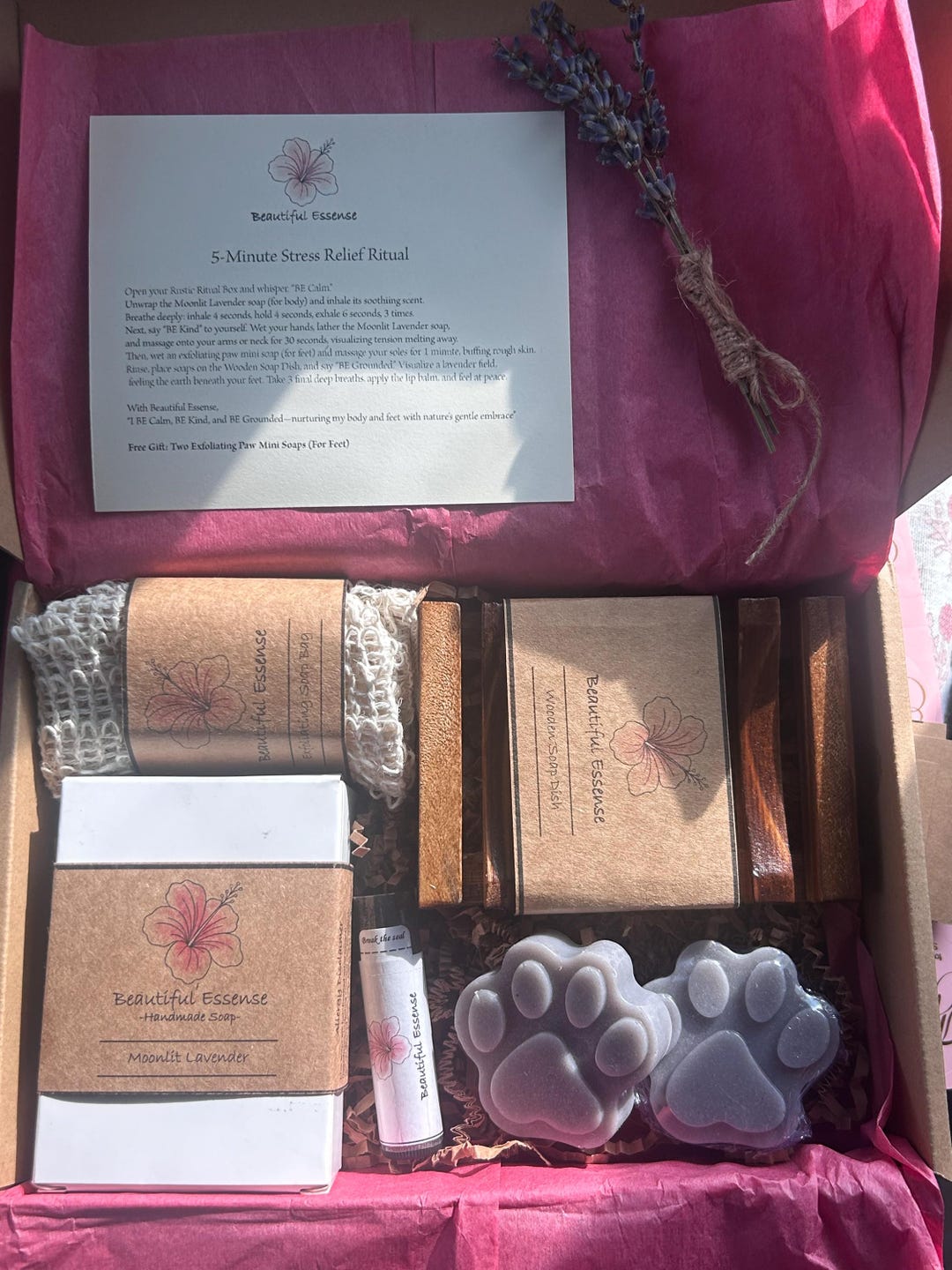 Self-care Bundle - Natural Handmade Soap, Reusable Soap Saver, Wooden ...