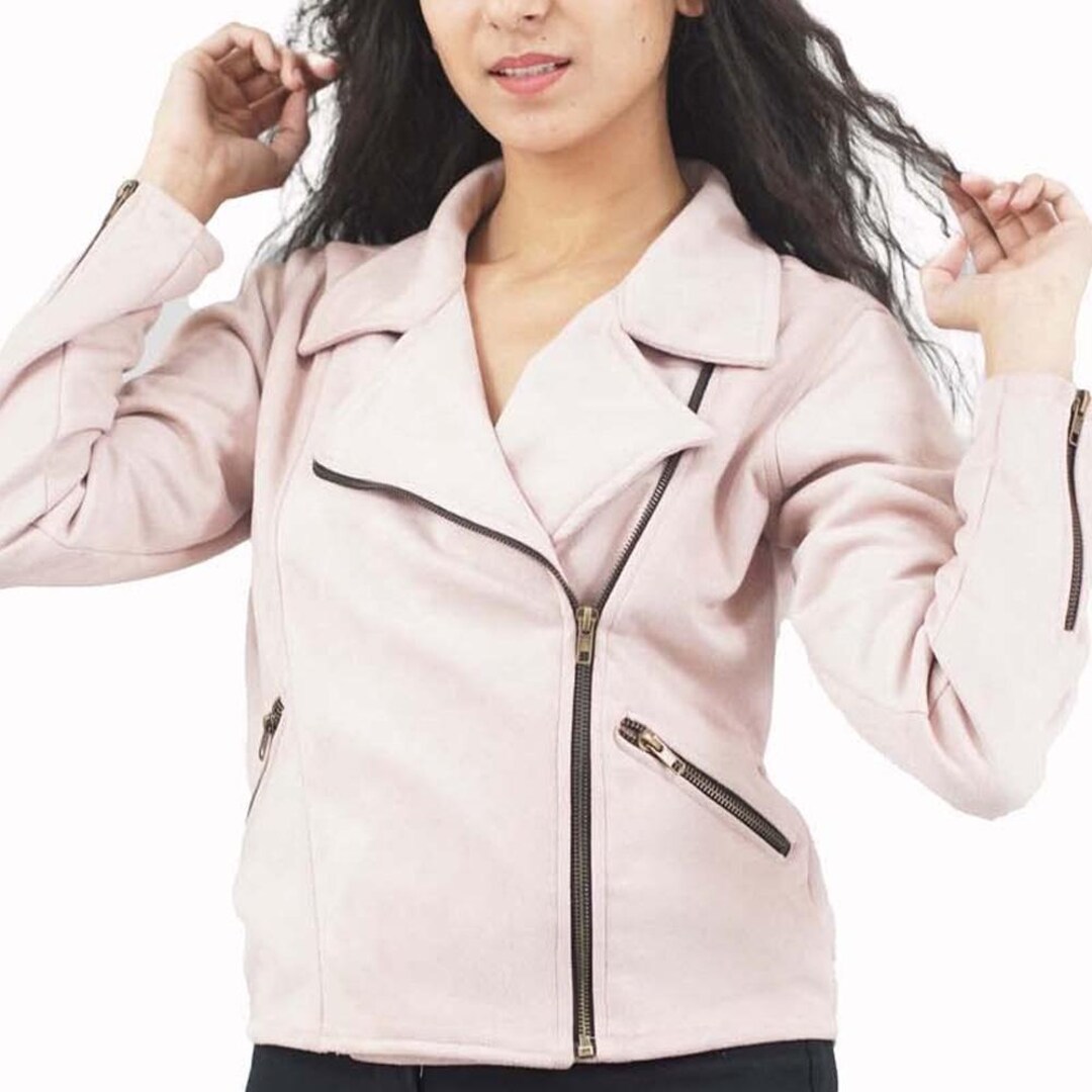Women's Suede Leather Bomber Jacket | Handmade Biker White Suede Jacket ...