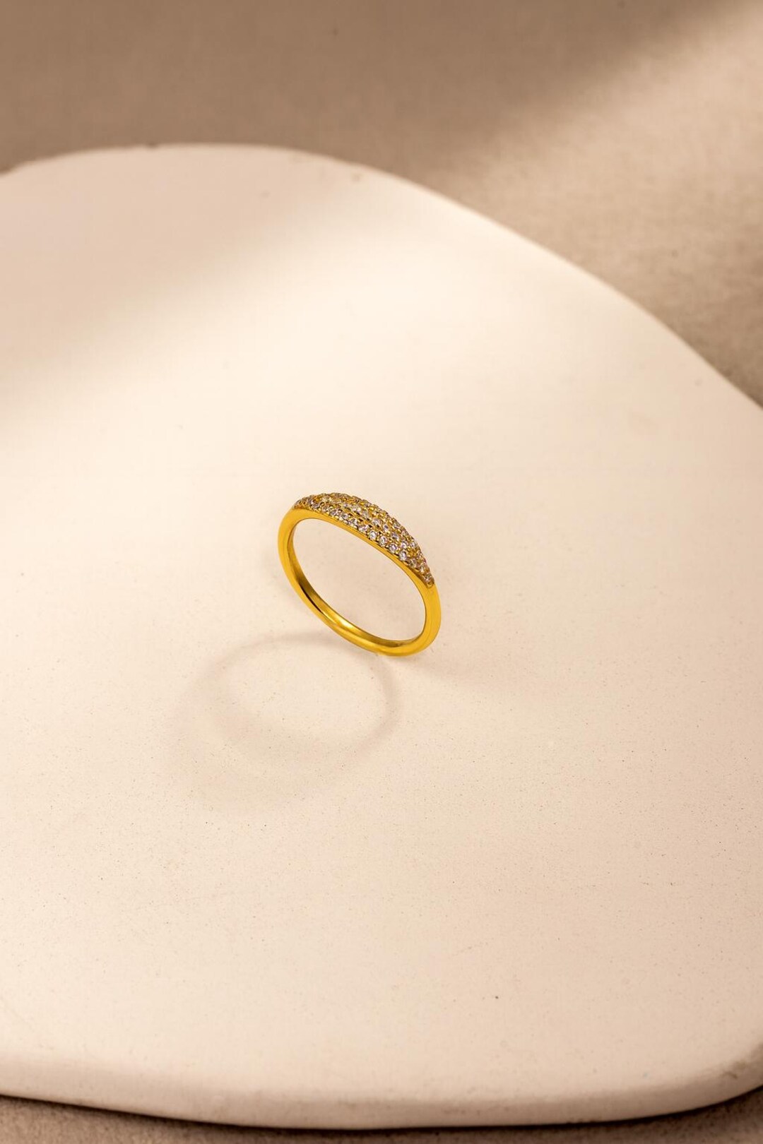 CZ Pavé Starlit Crown Ring: 18K Gold Vermeil, Sterling Silver - Etsy
