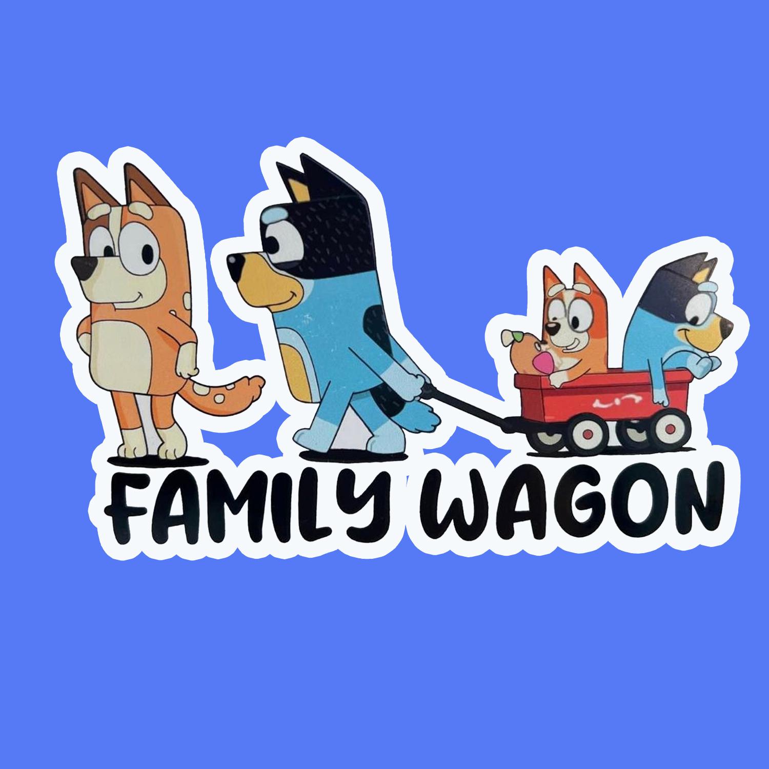 Bluey Family Wagon Sticker, Bluey Sticker, Bluey Stickers Waterproof ...