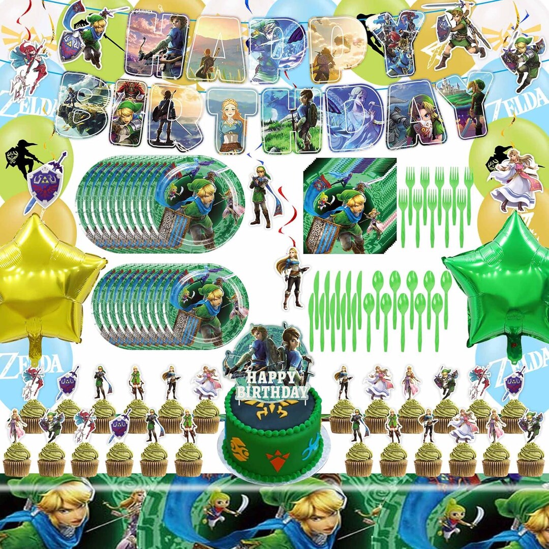 ZELDA Legend Birthday Party Decorations, Party Supplies Set Include ...