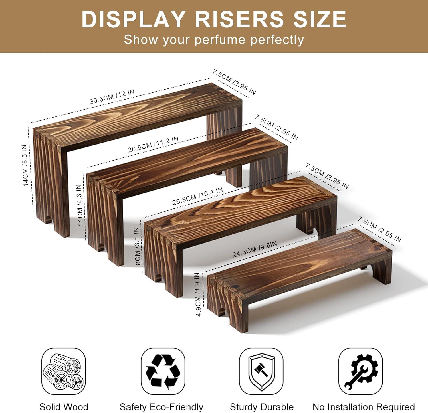2 Set Large Wooden Tiered Riser Display Stands for Cupcake Dessert,wood ...