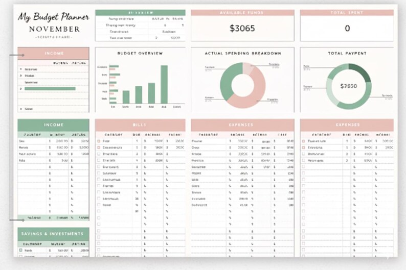 Personal Budget Spreadsheet – Income and Expense Tracker (digital ...