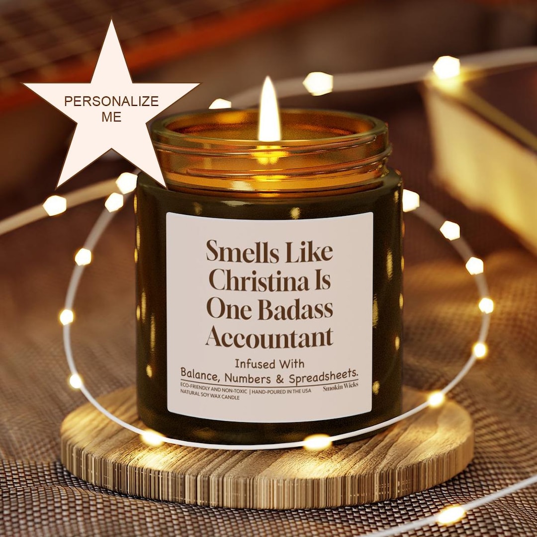 Personalized Accountant Gift Personal Name Badass Accountant Custom Soy ...