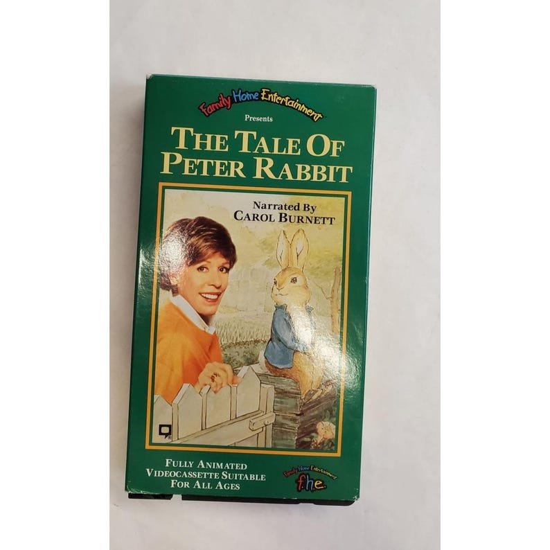 The Tale of Peter Rabbit VHS 1992 - Fully Animated - Carol Burnett - Etsy