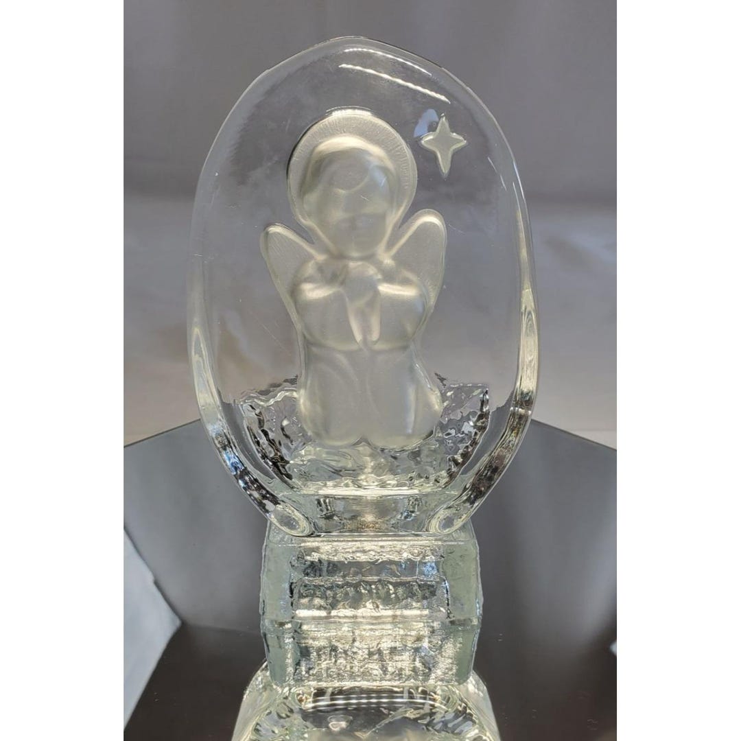 Vintage LE Smith Praying Angel Night Light Votive Candle Holder Clear ...