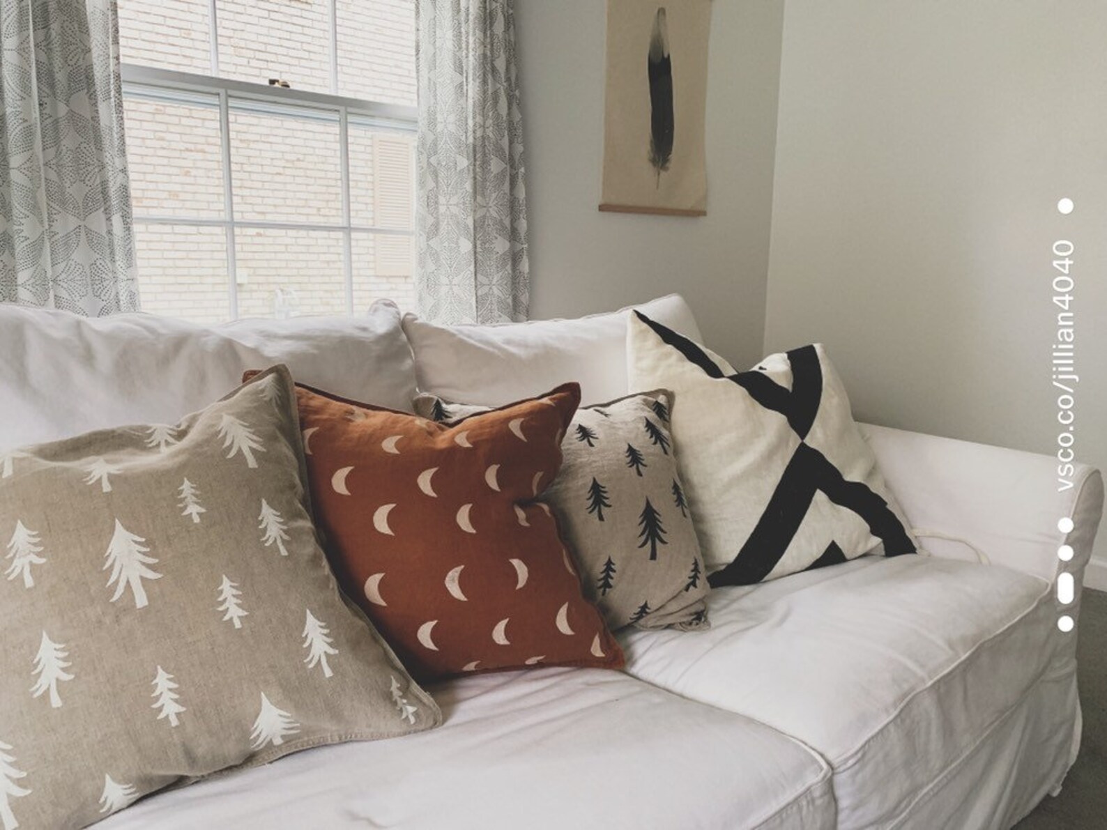 Trees on Sandy Beige Linen Pillow Cover Approx - Etsy
