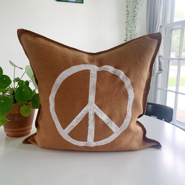 Peace Sign Pillow - Etsy