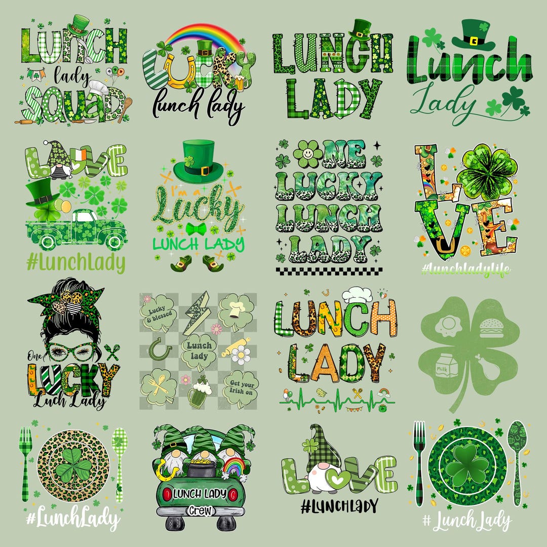 23 Png St. Patrick's Day Lunch Lady, Lunch Lady Shamrock, Cafeteria ...