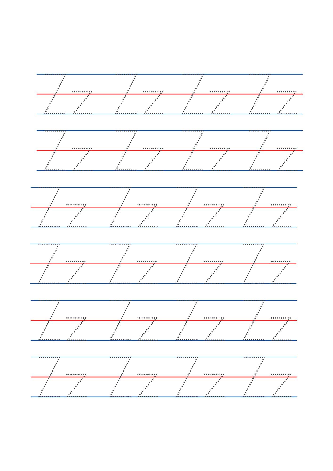 A-Z Alphabet Writing Sheets, Red and Blue Line Writing Practice for ...